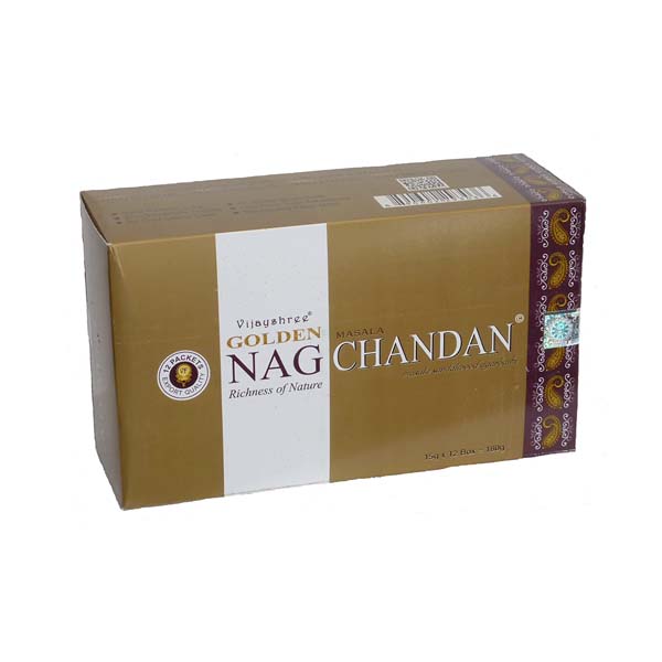 xos-Golden Nag Chandan - Vijayshree Incense 15gm x 12pkts - The Indian Connection