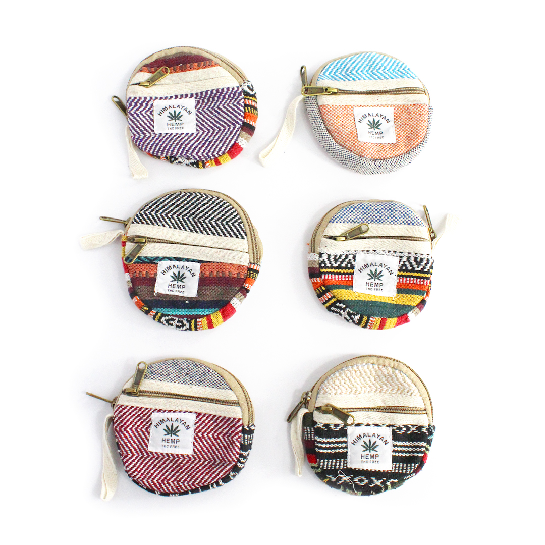 xos - Natural Hemp Round Purse - The Indian Connection