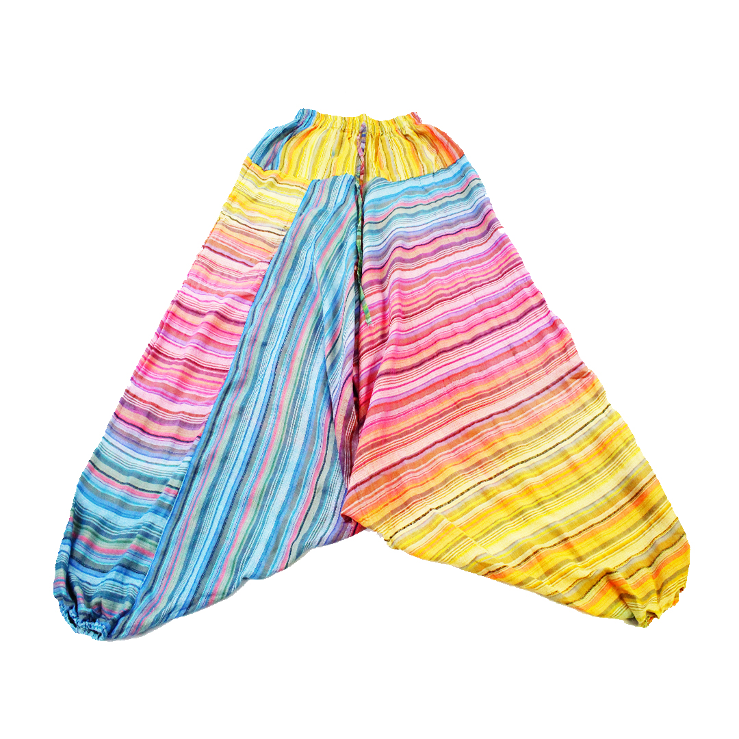 Multi Coloured Striped Harem Trouser - The Indian Connection